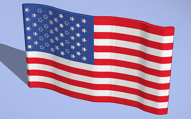 3D design waving us flag with gradients | Tinkercad