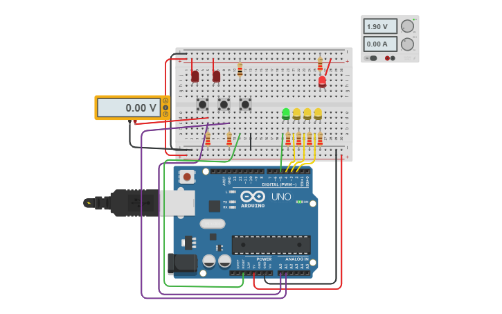 Circuit design Ejemplo N°1 - Tinkercad