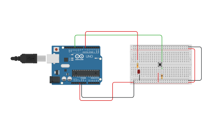 Circuit Design Led Con Pulsante Tinkercad