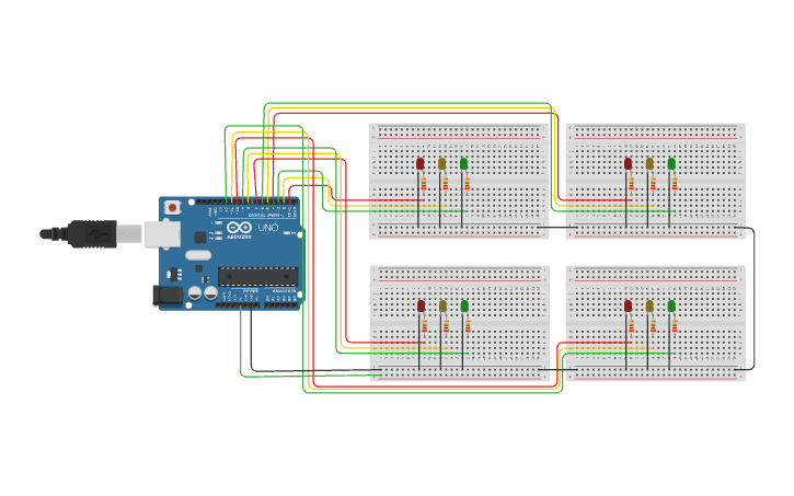Circuit Design Tugas Traffic Light Iot Tinkercad