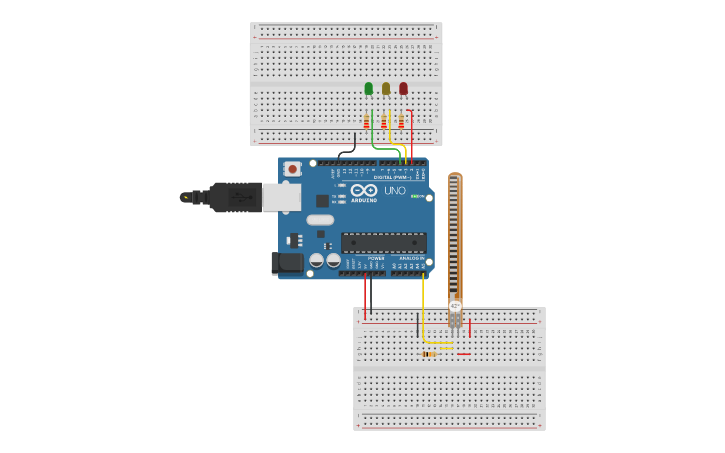Circuit design Sensor Flexible | Tinkercad