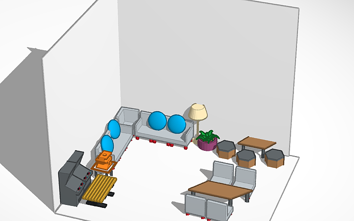 3D design Coolest Interier Room Deisign - Tinkercad