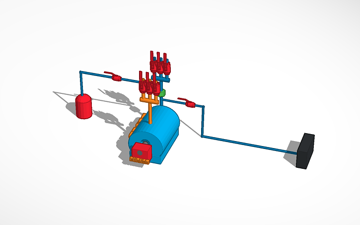 3D design typical boiler room - Tinkercad