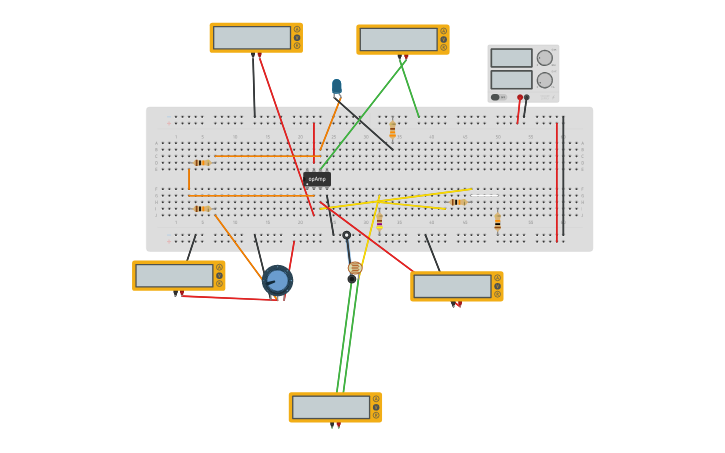 Circuit design Lab 6 - Part 5 - Differential Amplifier | Tinkercad