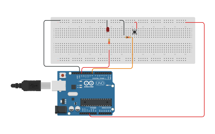 Circuit design PushButton | Tinkercad