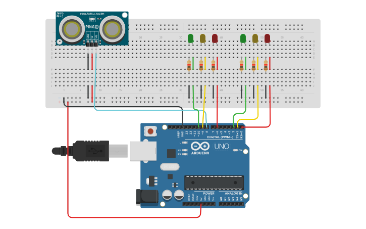 Circuit design Semaforo 2 - Sensor | Tinkercad