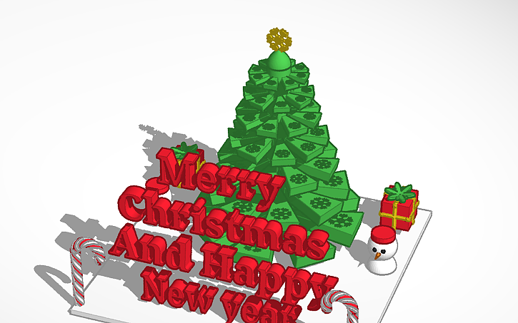 3D design Merry christmas - Tinkercad
