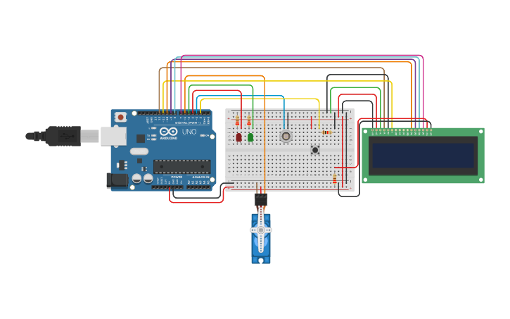 Circuit design Sbarra parcheggio - Tinkercad