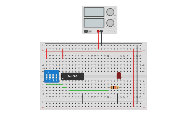 Circuit design AND GATE USING NAND | Tinkercad