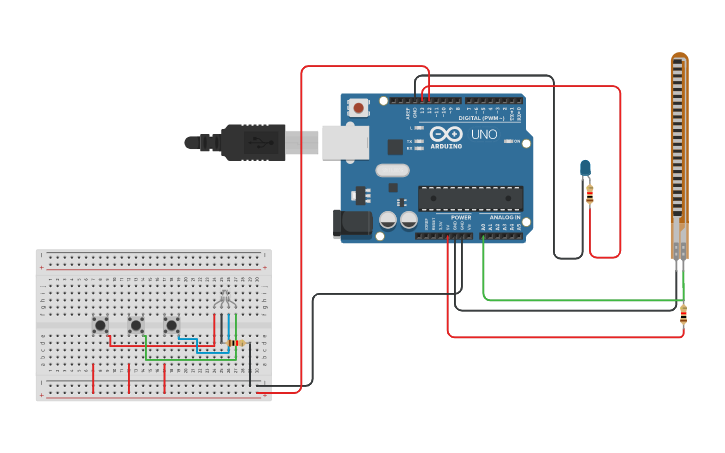 Circuit design Glowing LED with Flex Sensor using Arduino - Tinkercad Circuit design Glowing LED with Flex Sensor using Arduino - Tinkercad