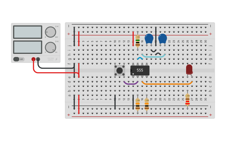 Circuit design 555 Monostable | Tinkercad