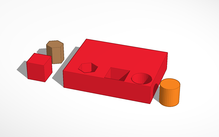 3D design try and fit the blocks in the box | Tinkercad