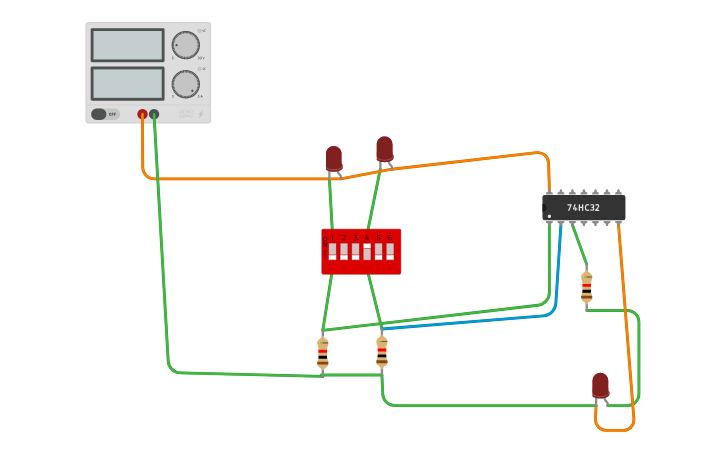 Circuit design compuerta or - Tinkercad