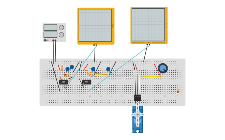 Circuit design 555 Servo Controller | Tinkercad