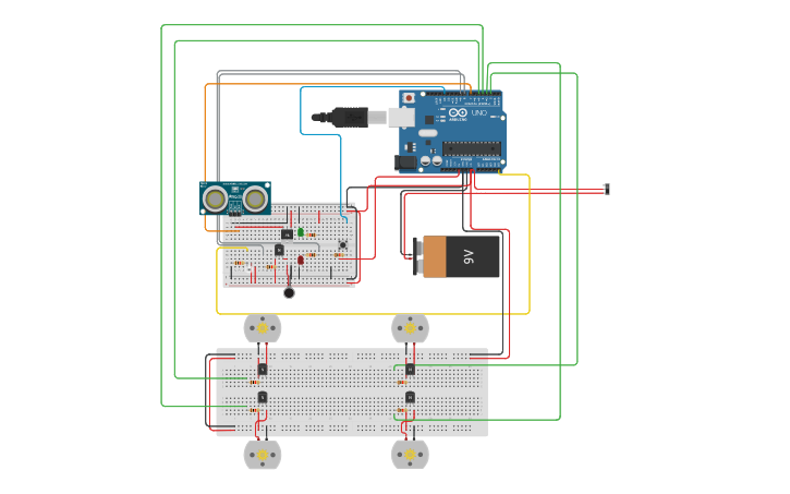 Circuit design Robots Kurmis | Tinkercad