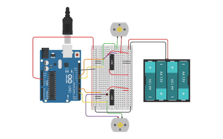 Circuit design Robot Competition - Tinkercad