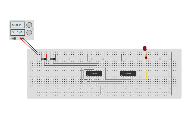 Circuit design XNOR Gate using NAND Gate - Tinkercad
