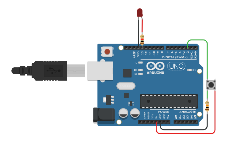 Circuit Design Rising Edge Interrupt Tinkercad