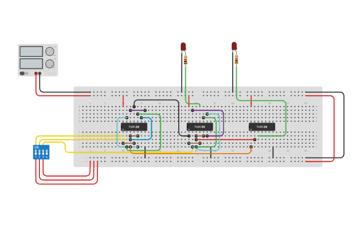 Circuit design Full Adder-Universal Gates - Tinkercad
