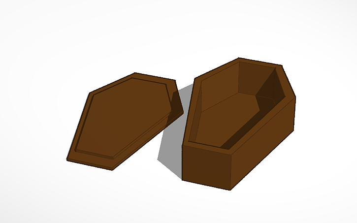 3D design coffin and lid - Tinkercad