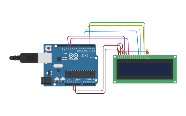 Circuit design LCD display - Tinkercad
