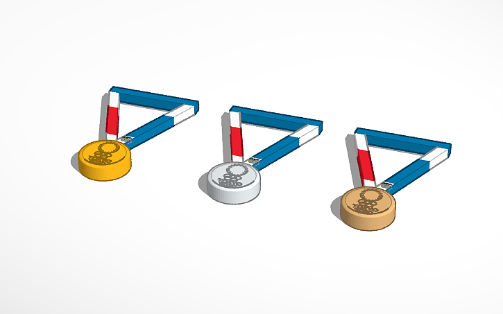 3D design Olympic Medals 🥇🥈🥉 | Tinkercad