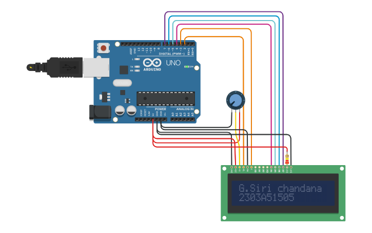 Circuit design Copy of lcd - Tinkercad