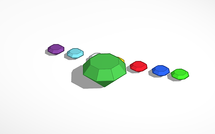 3D design Chaos emeralds + Master emerald - Tinkercad