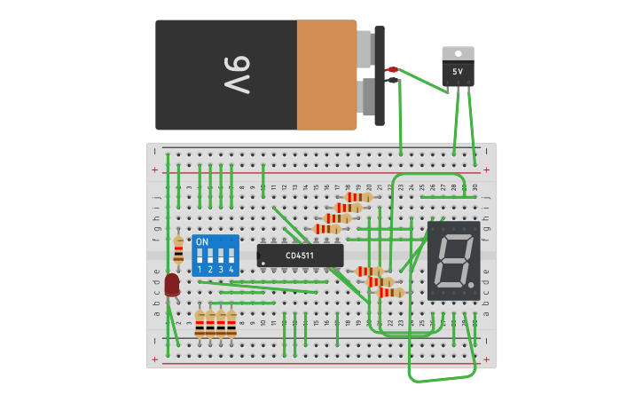 Circuit design 7 Segmentos | Tinkercad