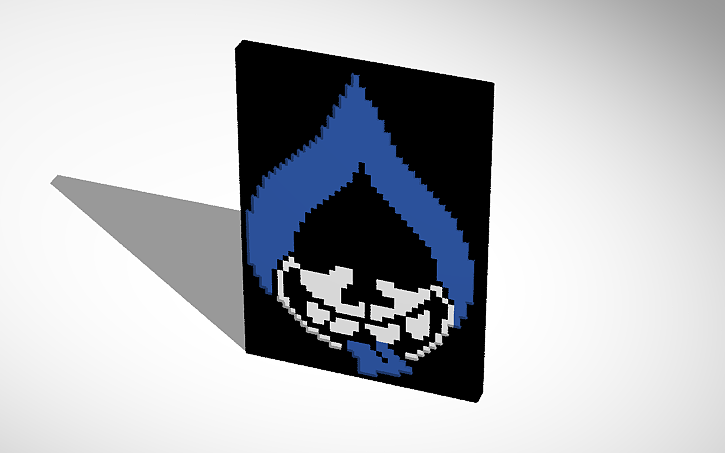3D design Deltarune - Lancer face pixel art - Tinkercad