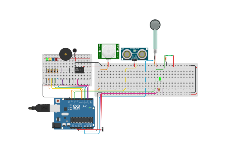 Circuit Design Burglar Alarm Tinkercad