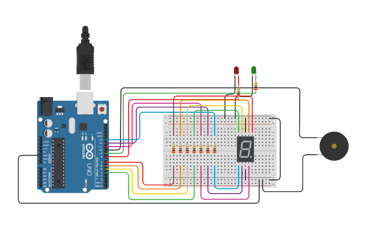 Circuit design 7 Segment - Tinkercad