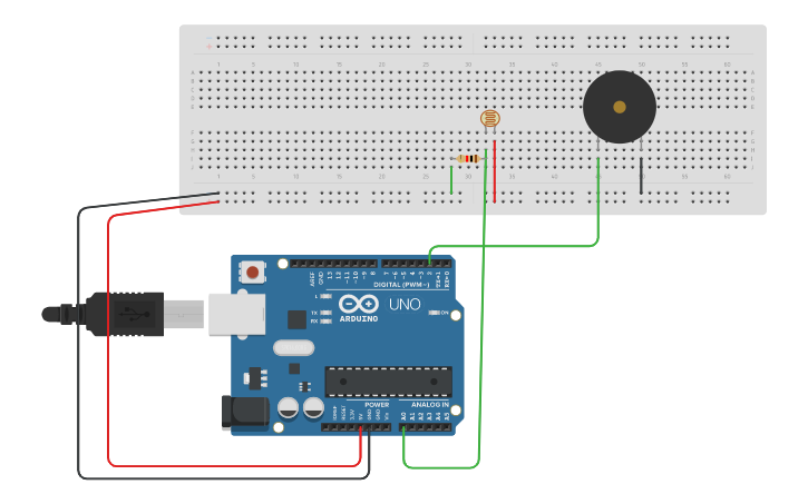 Circuit design photoresistor - Tinkercad