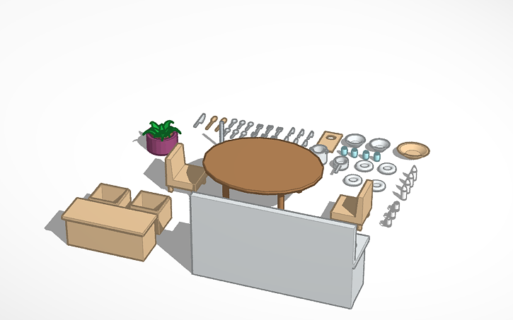 3D design Kitchen Set - Tinkercad