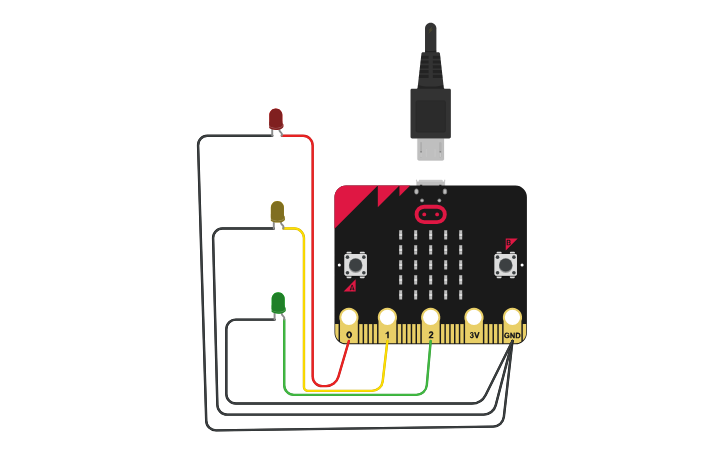 Circuit design semaforo microbit - Tinkercad
