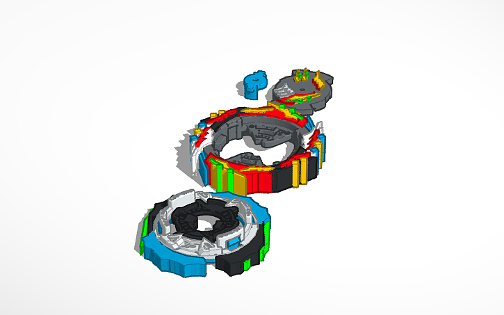 3D design Beyblade Burst Sparking Reborn Diabolos Chip,Layer,Chassis LR ...