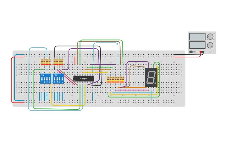 Circuit design 74LS47 decoder - Tinkercad