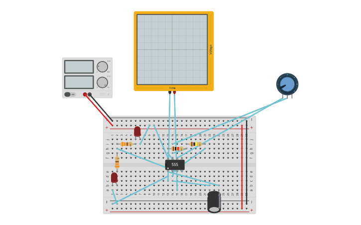 Circuit design ne555 - Tinkercad