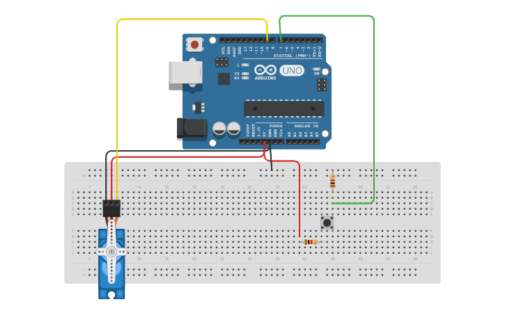 Circuit design Servo Motor Angle - Tinkercad