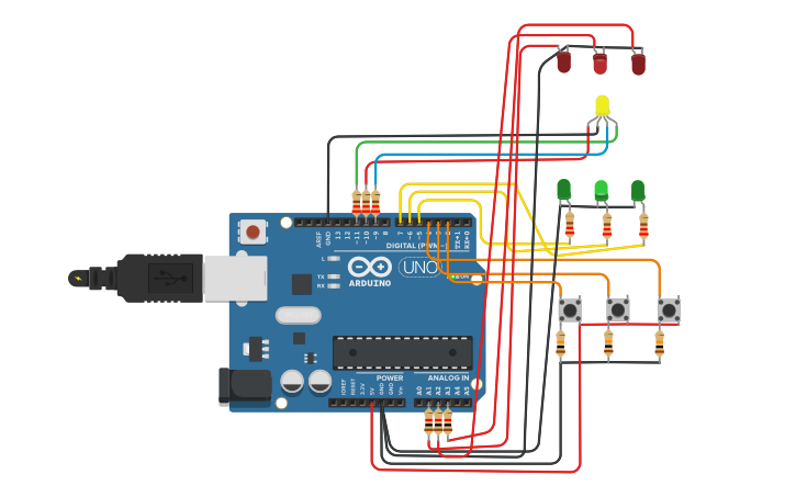 Circuit design PIEDRA PAPEL Y TIJERA - Tinkercad