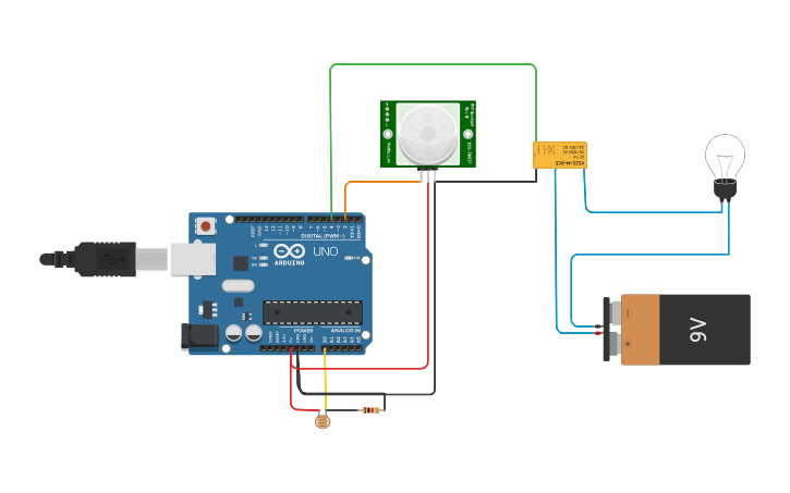 Circuit design Smart light - Tinkercad