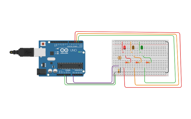 Circuit design Sensor de luz - Tinkercad