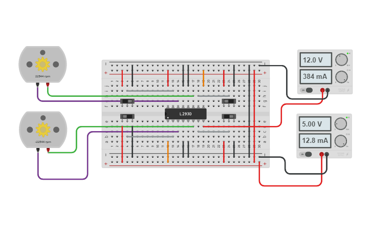 Circuit design Ponte H - Tinkercad
