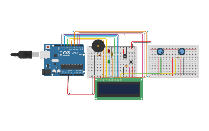 Circuit design CANTOS_3LED TEMP SENSOR | Tinkercad