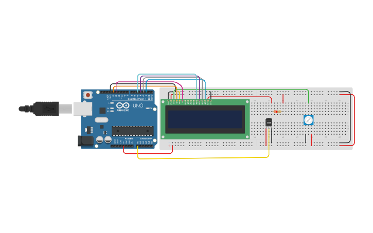 Circuit design Display text on LCD 16x2 using Serial Monitor - Tinkercad