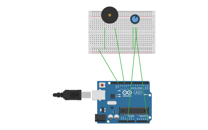 Circuit design Buzzer - Tinkercad