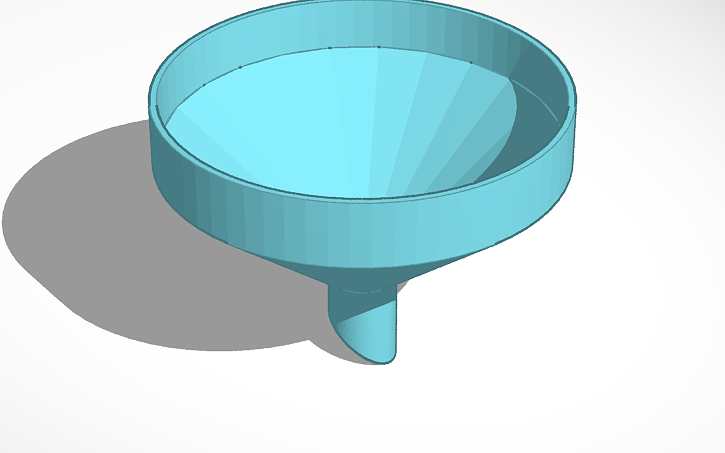 3D design cone type funnel - Tinkercad