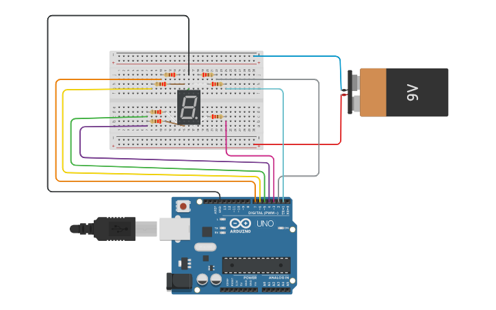 Circuit design Display 7 Segmentos | Tinkercad Circuit design Display 7 Segmentos | Tinkercad