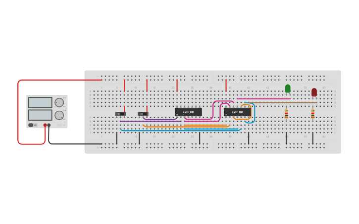 Circuit design HALF ADDER USING NAND GATES | Tinkercad
