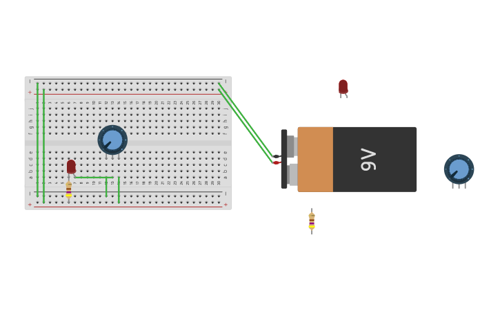 Circuit design led y potenciometro - Tinkercad